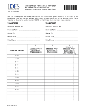 Fillable Online ides illinois Partial Transfer of Compensation ...