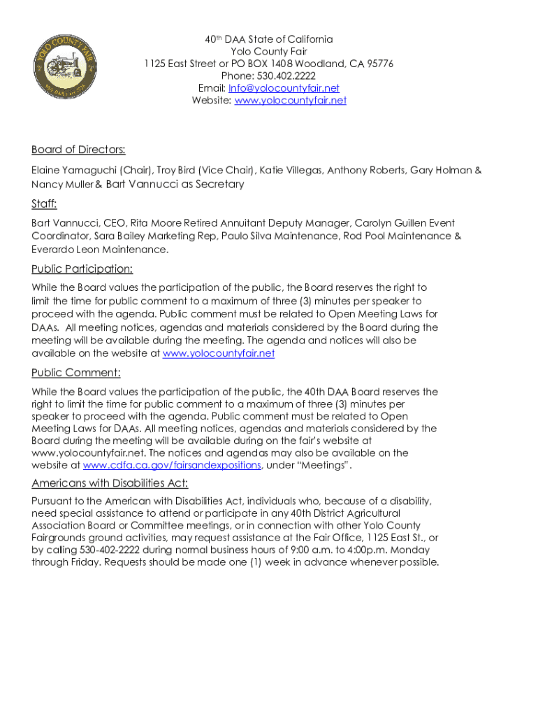 Fillable Online Nancy Muller& Bart Vannucci as Secretary Staff: Public ...