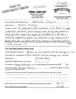 Fillable Online icc illinois FORMAL COMPLAINT Fax Email Print - pdfFiller