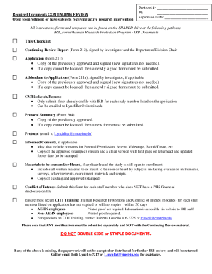 Fillable Online Guidance on IRB Continuing Review of Research Fax Email Print - pdfFiller