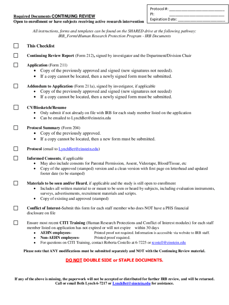 Fillable Online Guidance on IRB Continuing Review of Research Fax Email Print - pdfFiller