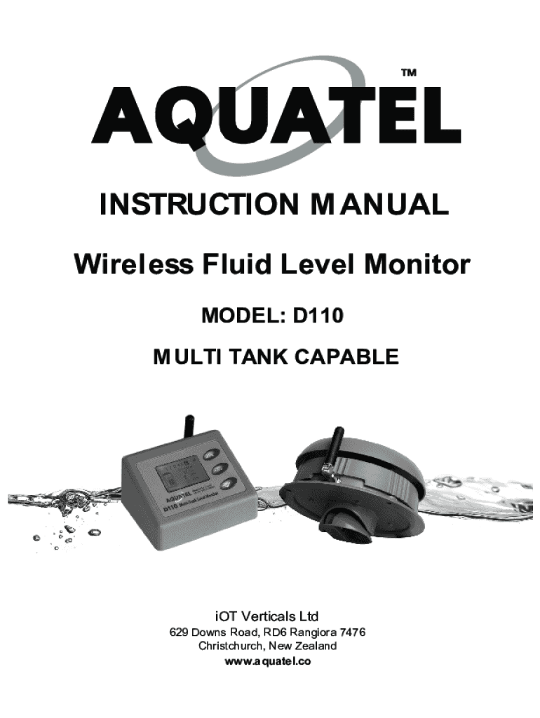 Fillable Online How to Set Up the IC-D110 Wireless Fluid Level Monitor Fax Email Print - pdfFiller