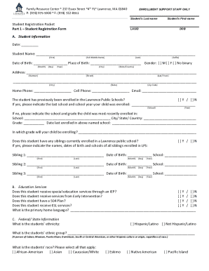 Fillable Online Student Registration Packet English and Spanish Updated ...