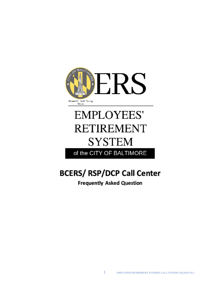 Fillable Online City of Baltimore Retirement Savings Plan (RSP) and ...