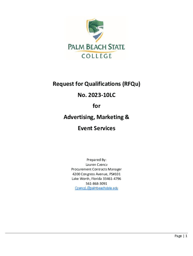 Fillable Online Request for Qualifications (RFQ) Advertisement Template Fax Email Print - pdfFiller