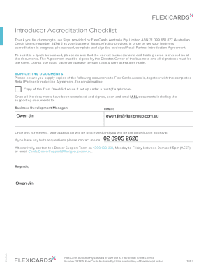 Fillable Online Introducer Accreditation Checklist Fax Email Print ...