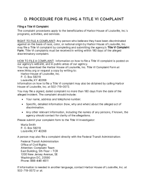 Fillable Online Title VI complaint form and instructions Fax Email ...