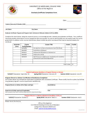Fillable Online gradschool umd HomeOffice of the Registrar - The University of Maryland Fax ...