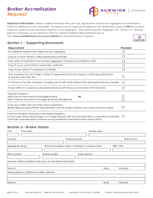Fillable Online Auswide Bank Broker Accreditation Request Form Fax ...