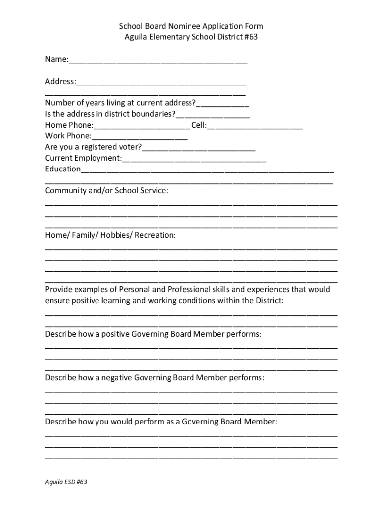 Fillable Online Board Nominee Application Form Fax Email Print - pdfFiller