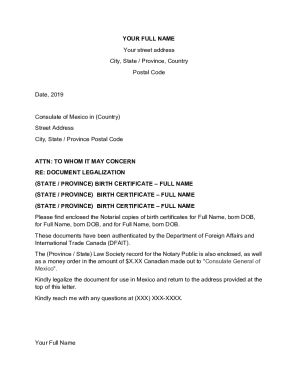 Fillable Online Canadian Document Legalization TEMPLATE Letter to ...