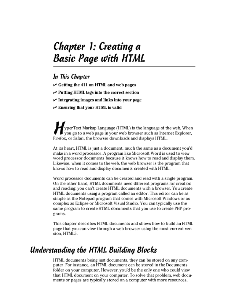 Fillable Online Chapter 1: Creating a Basic Page with HTML Fax Email ...