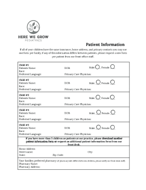 Fillable Online Patient Demo Fax Email Print - pdfFiller