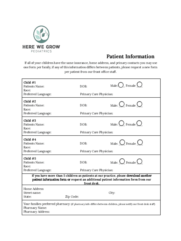 Fillable Online Patient Demo Fax Email Print - pdfFiller