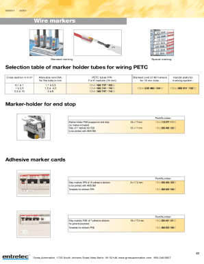 Fillable Online STD/STB-TYPE SNAP-ON PRE-PRINTED WIRE & CABLE ... Fax ...