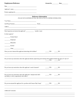 Fillable Online Camp Staff Reference form Fax Email Print - pdfFiller