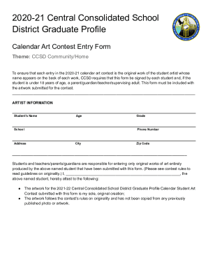 Fillable Online GP Calendar Art Contest Entry Form/Rules 20-21 revised ...