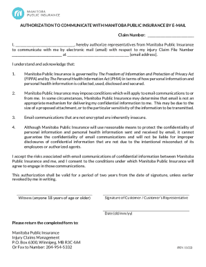 Fillable Online AuthCommEmail - Authorization to Communicate by Email Fax Email Print - pdfFiller