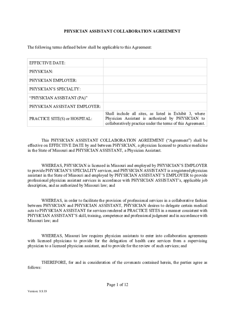 Fillable Online PA-Collaborating-Agreement-Template.pdf Fax Email Print ...