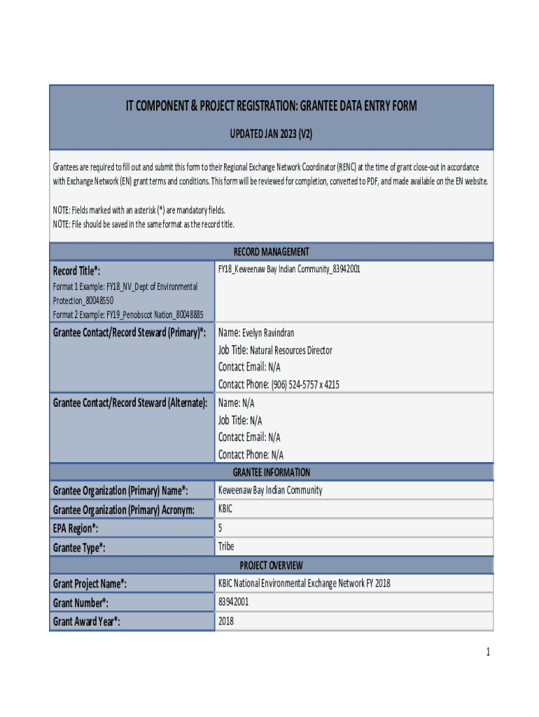 Fillable Online IT Component Registration Form. FY18Keweenaw Bay Indian Community83942001 Fax ...