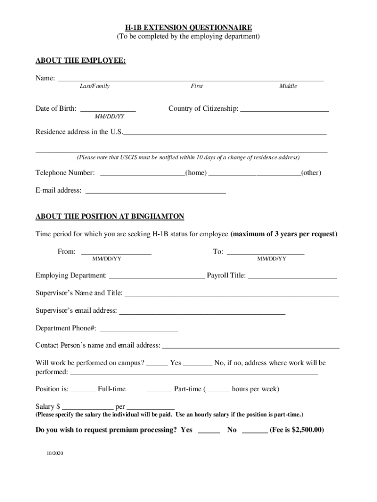 Fillable Online h-1b filing instructions and general information ...