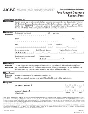 Fillable Online AICPA Life Insurance - Plan Benefits and Cost ...