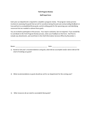 Fillable Online TeCS Program Review Staff Input Form Fax Email Print ...