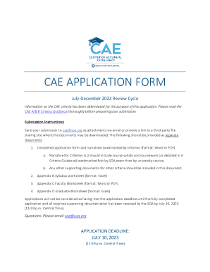 Fillable Online CAE Application Form Fax Email Print - pdfFiller