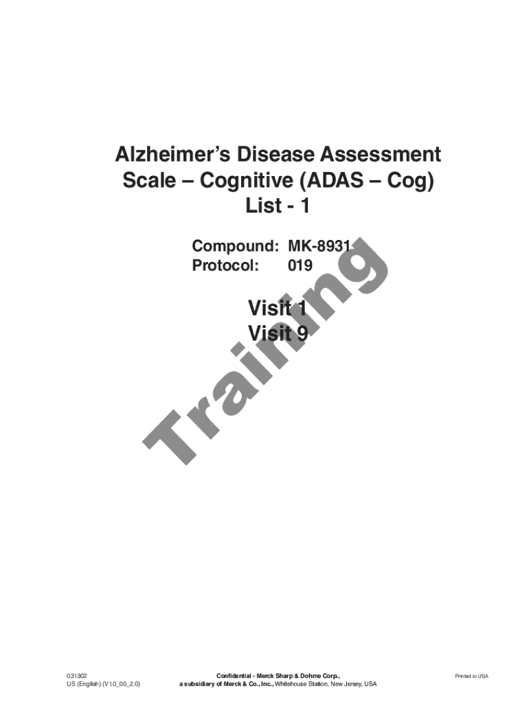 Fillable Online The Alzheimer's Disease Assessment Scale-Cognitive ...