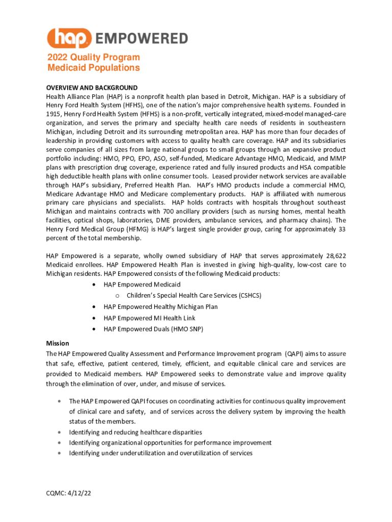 Fillable Online HAP Ranked No. 1 in Michigan for Commercial Health ...