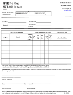 Fillable Online Study Abroad Enrollment Authorization Form Fax Email Print - pdfFiller