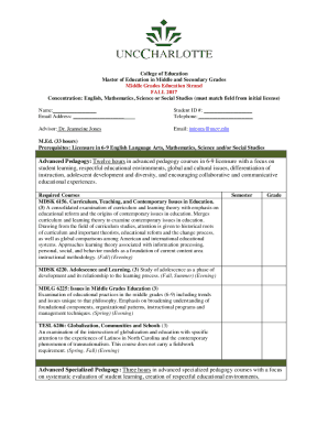 Fillable Online Master of Education in Secondary and Middle Grades ...