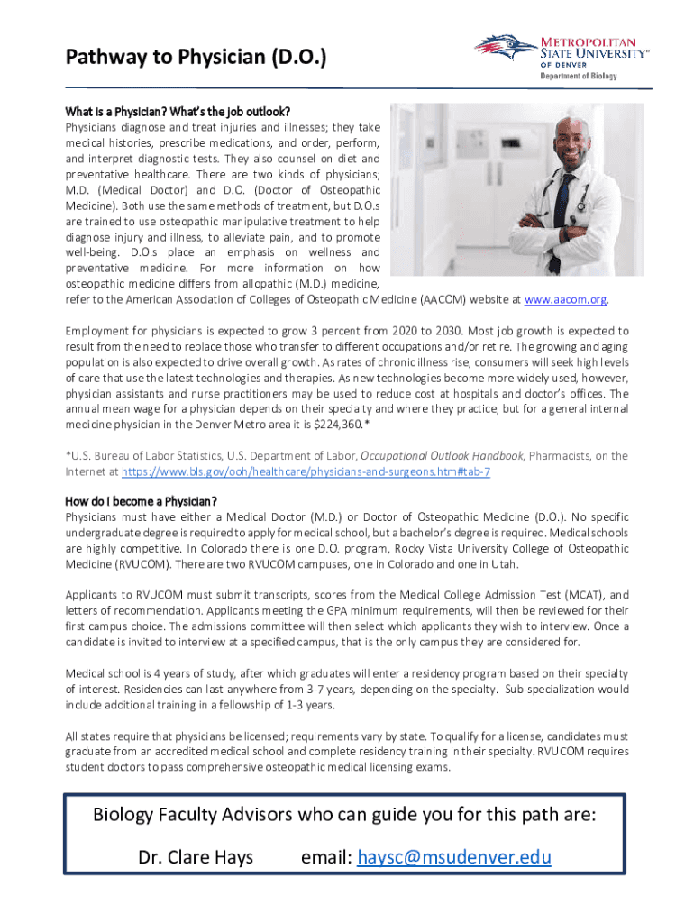 Fillable Online Physicians and Surgeons: Salary, career path, job outlook, ... Fax Email Print ...