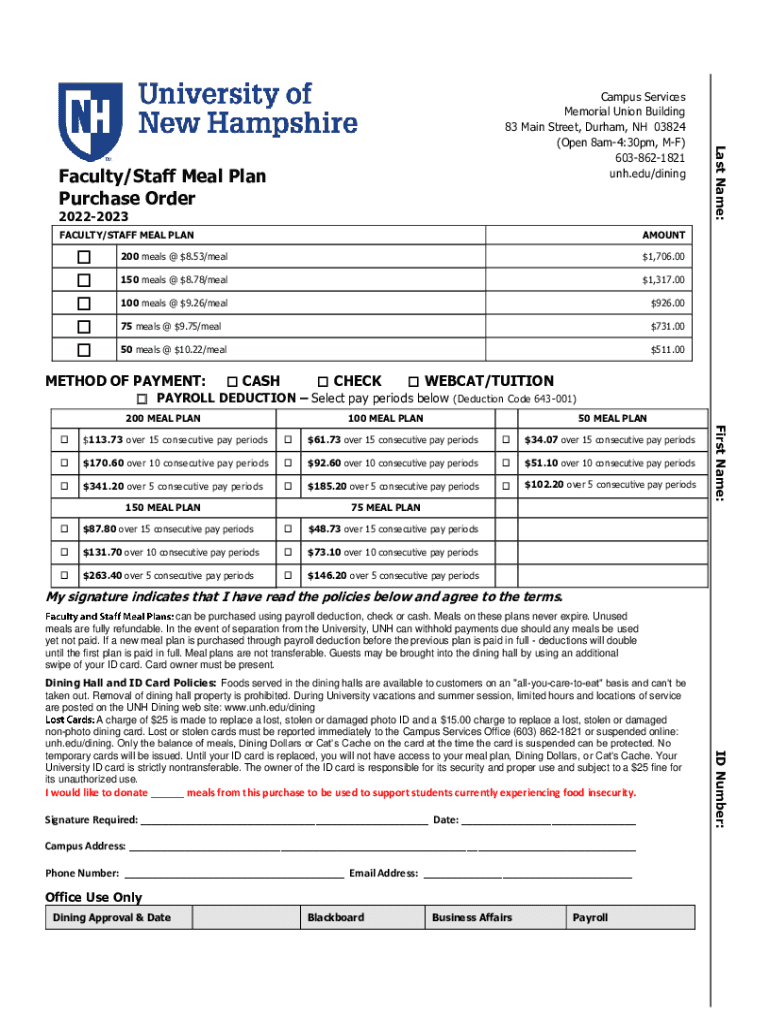 Fillable Online Menus & LocationsDining Fax Email Print - pdfFiller