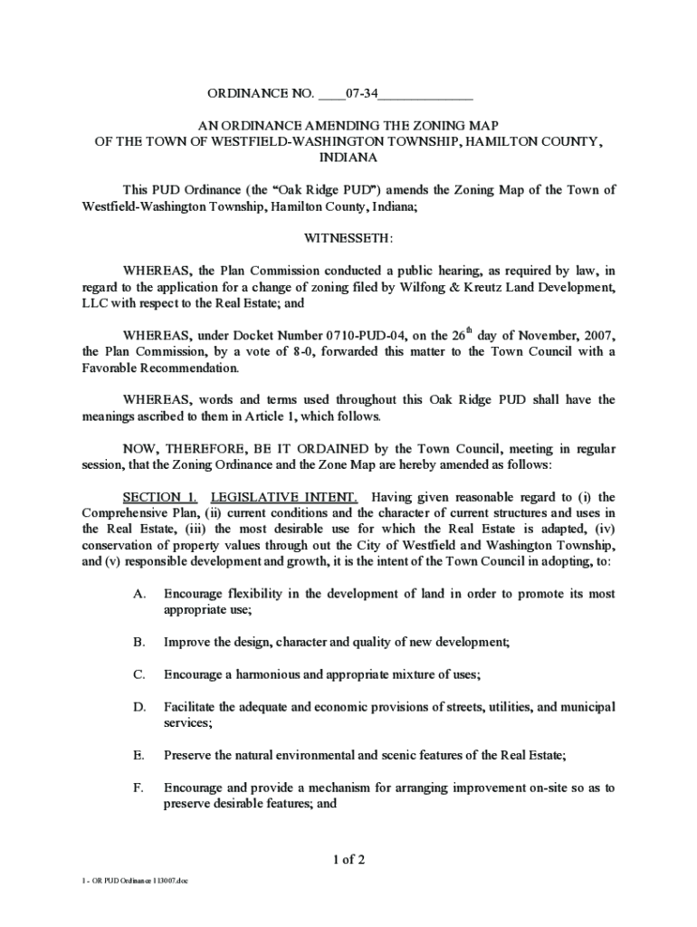 Fillable Online PUD Ordinance. Oak Ridge PUD Fax Email Print - pdfFiller