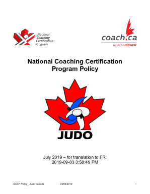 Fillable Online National Coaching Certification Program Policy Fax Email Print - pdfFiller