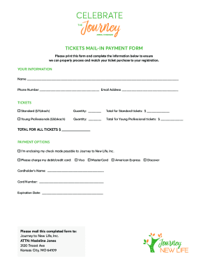 Fillable Online TICKETS MAIL-IN PAYMENT FORM Fax Email Print - pdfFiller