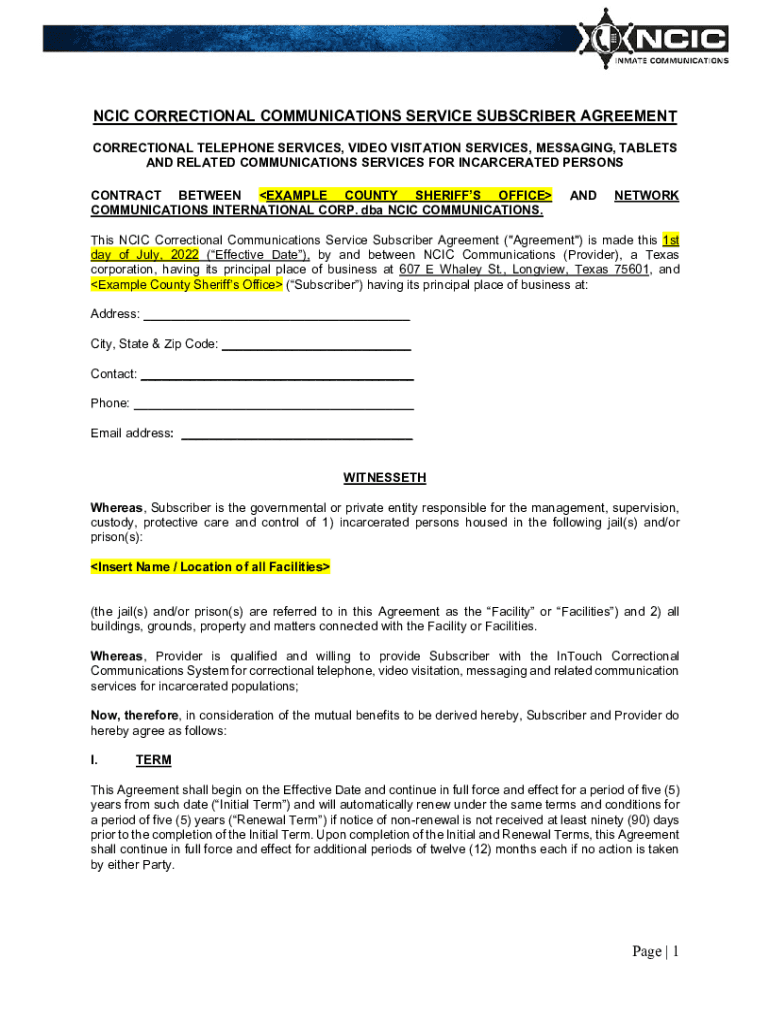 Fillable Online leg mt ncic correctional communications service ...