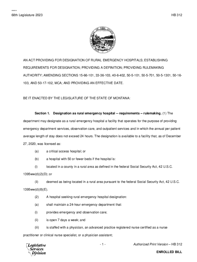 Fillable Online leg mt Fact sheet Rural Emergency Hospitals Proposed ...