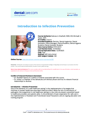 Fillable Online Introduction to Infection Prevention Fax Email Print ...