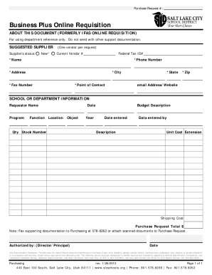 Fillable Online Business Plus Online Requisition Fax Email Print - pdfFiller