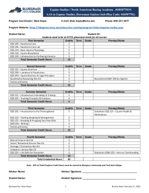 Fillable Online Equine Studies / North American Racing Academy ... Fax ...