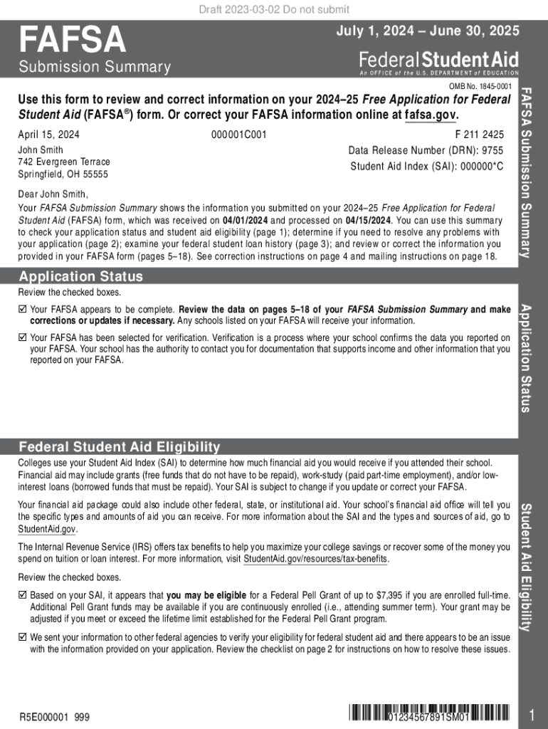 Fillable Online Notice of the Draft 202425 Federal Student Aid ...
