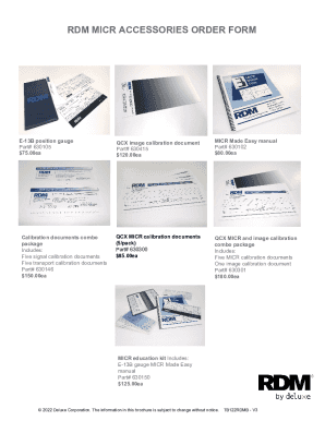 Fillable Online RDM MICR ACCESSORIES & ORDER FORM Fax Email Print ...