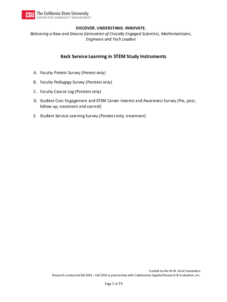 Fillable Online Uncovering the Quality of STEM Service-Learning Course ... Fax Email Print ...