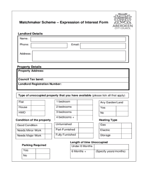 Fillable Online Matchmaker Scheme Expression of Interest Form Fax Email ...