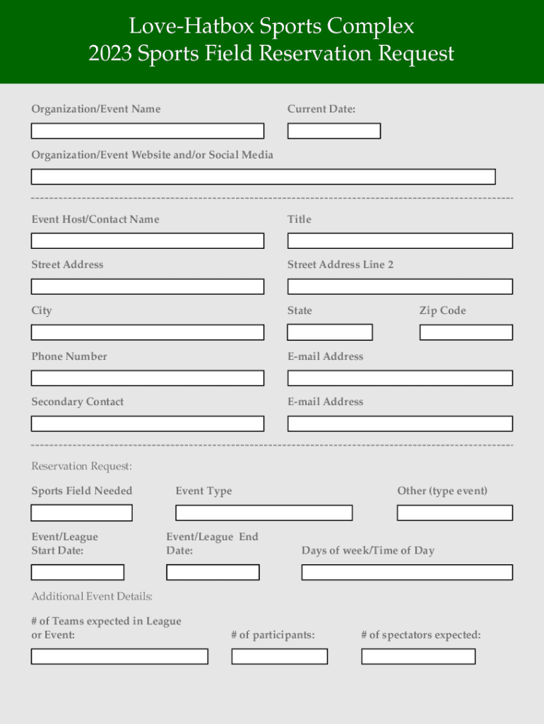 Fillable Online Love Hatbox Sports Complex - Muskogee OK Fax Email Print - pdfFiller