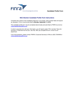 Fillable Online NAC Candidate Profile Form. P121829 Fax Email Print ...