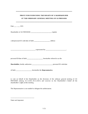 Proxy template Doc Template | pdfFiller