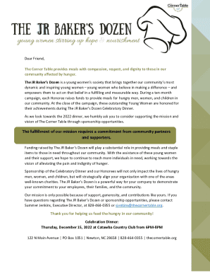 Fillable Online The JR Baker's Dozen Young Women's Society Fax Email ...